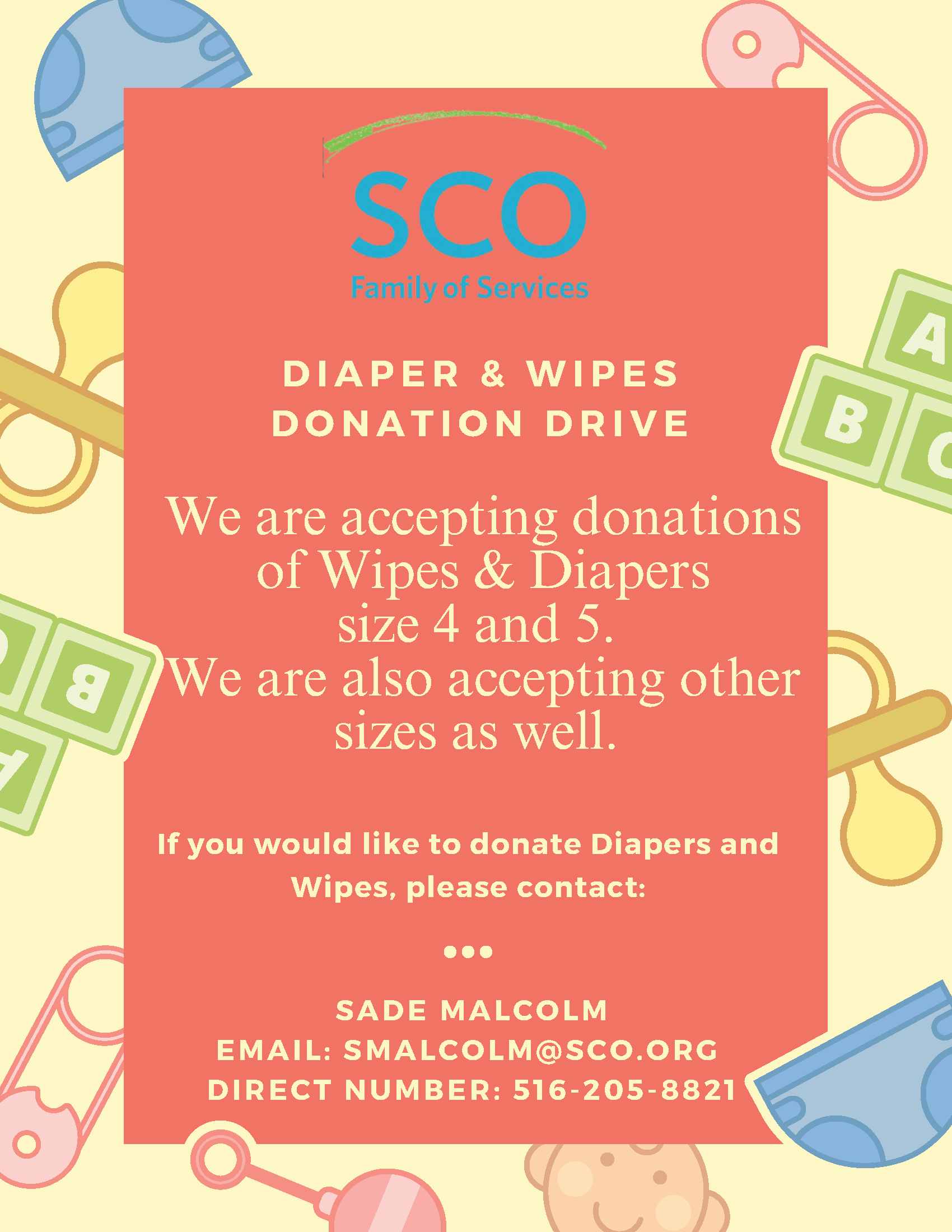 Diaper and Wipes Drive - SCO Family of Services